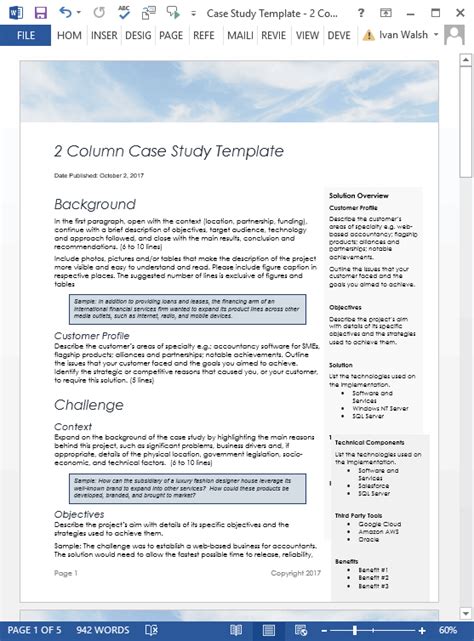 Case Study Templates Ms Word How To Write Tutorial Templates