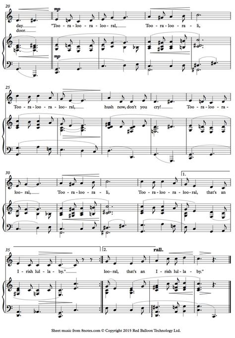 J R Shannon Too Ra Loo Ra Loo Ral Thats An Irish Lullaby Sheet