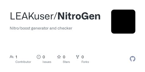 GitHub LEAKuser NitroGen Nitro Boost Generator And Checker