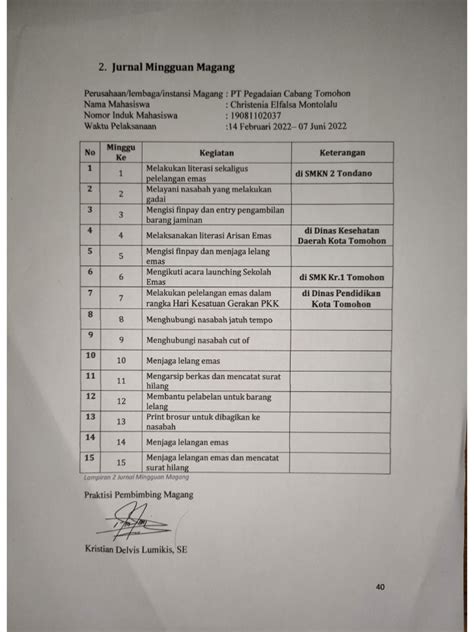 Jurnal Mingguan Pdf