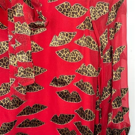 Alice Olivia X Donald Robertson Womens Blouse Red S Gem