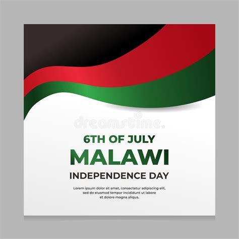Happy Independence Day Of Malawi Waving Flag Of Malawi For