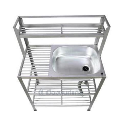 อ่างล้างจาน ซิ้งล้างจาน 1 หลุม 3 ชั้น ที่เสียบจาน 2 ชั้น ต่อบน 41x80x126 ซม ทนแดด ทนฝน ไม่ผุ