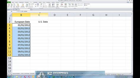 converting text dates to excel dates en masse youtube