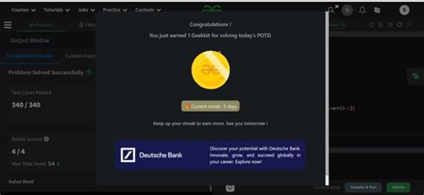 sushmethaa muruganandan on linkedin gfgstreak2024 potd deutschebank