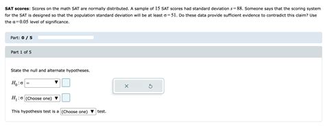 Solved Sat Scores Scores On The Math Sat Are Normally