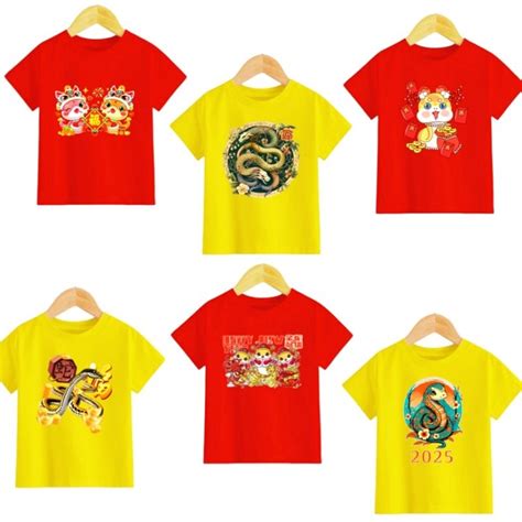 Jual Baju Kaos Imlek Couple Keluarga Kaos CNY Tahun Ular 2025 Baju