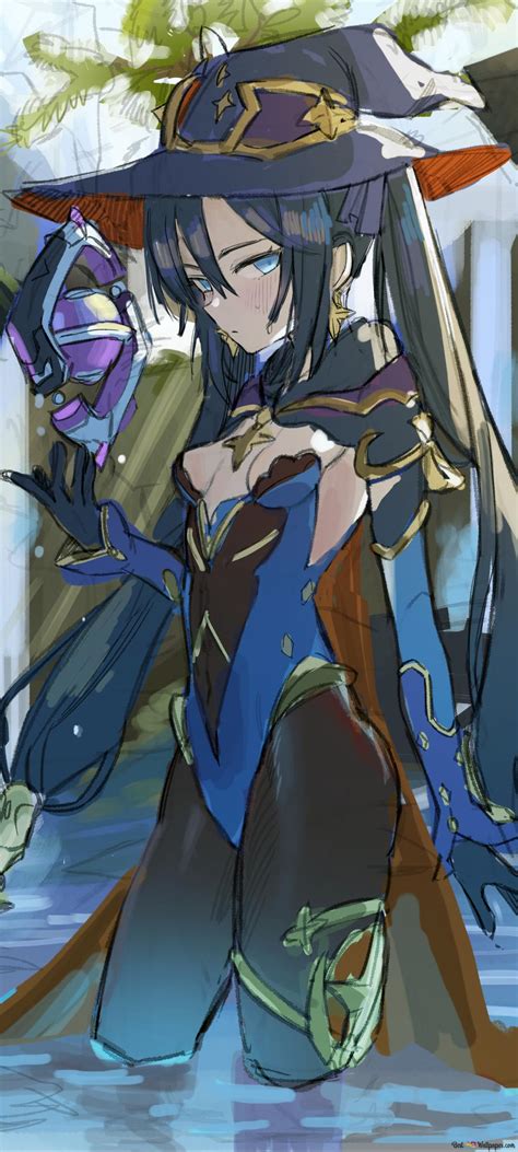 Hot Witch Mona Painting Genshin Impact K Wallpaper Download