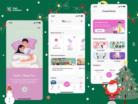 Welove Sex Education Mobile App Ui Xmas Concept By Capi Product On