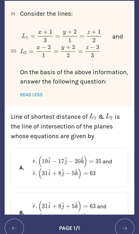 01 consider the lines and x 1 li 3 3 2 1 lai y 2 1 y 2 2
