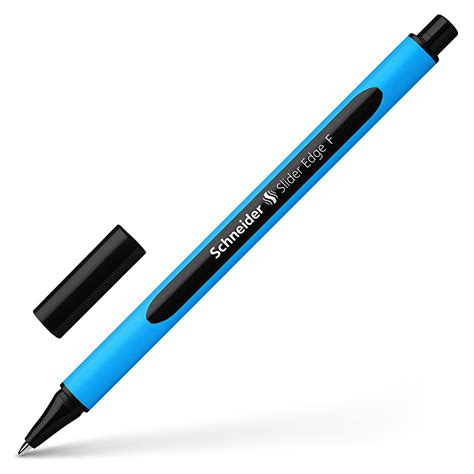Ручка шариковая "Schneider Slider Edge F", голубой, черный, стерж ...