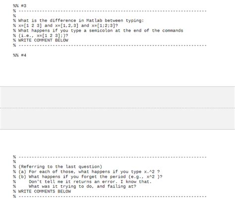 Solved 3 What Is The Difference In Matlab Between