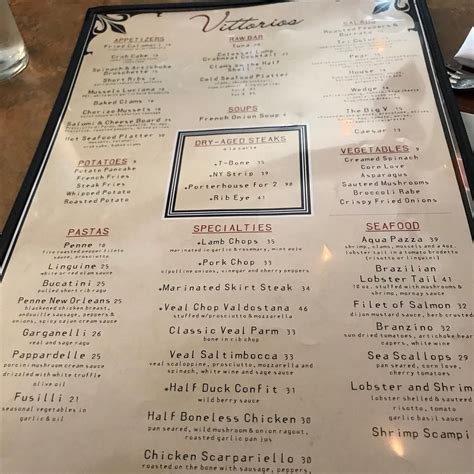 Vittorios Italian Steakhouse Amityville Menu Prices And Restaurant
