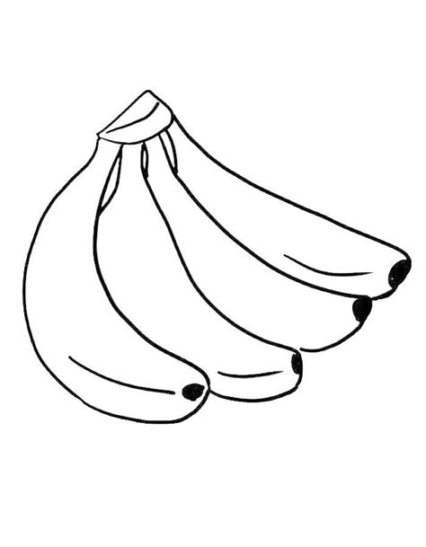 Four Bananas In A Bunch Coloring Page Coloring Pages Shark Coloring