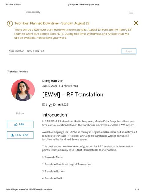 ewm rf translation pdf