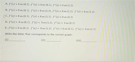 Solved 1 Match Each Of The Following Graphs To The