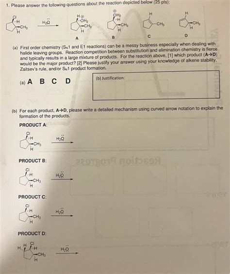 Solved A First Order Chemistry SN1 And E1 Reactions Can Chegg