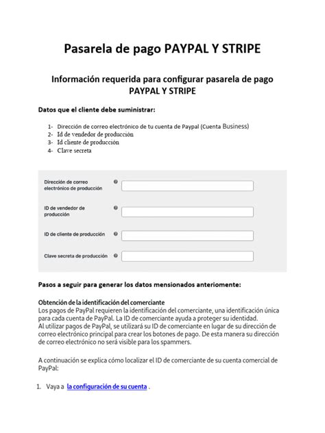 Configuración Pasarela De Pago Paypal Y Stripe Pdf