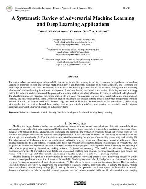 Pdf A Systematic Review Of Adversarial Machine Learning And Deep Learning Applications