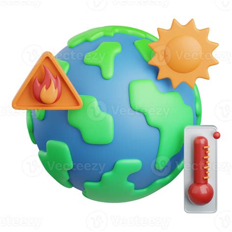 D Rendering Global Warming Isolated Useful For Ecology Energy Eco