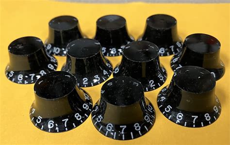 Epiphone Top Hat Knobs Black Set Of 10 Reverb