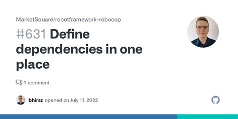 Define Dependencies In One Place Issue Marketsquare