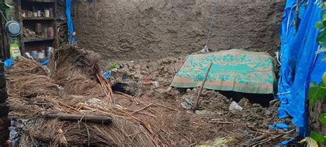Rain Wreaks Havoc Poor Laborers Kutcha House Collapses Wife Dies And