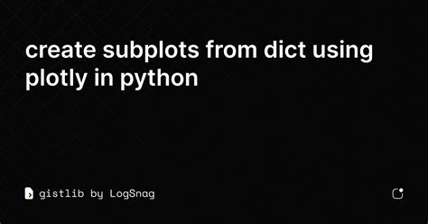 Gistlib Create Subplots From Dict Using Plotly In Python