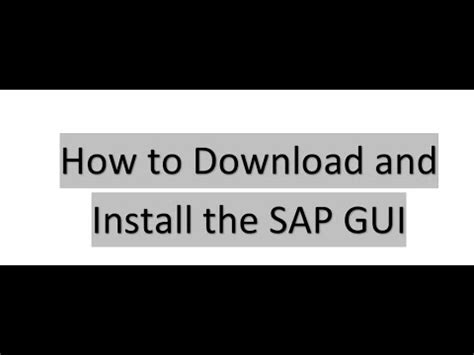 How To Download And Install SAP GUI YouTube