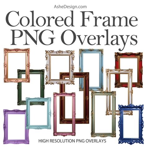 Colored Frame Overlays •  Photography Overlays Ashedesign