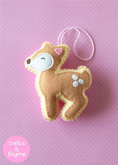 Pdf Pattern Little Deer Pattern Kawaii Felt Ornament Pattern Felt