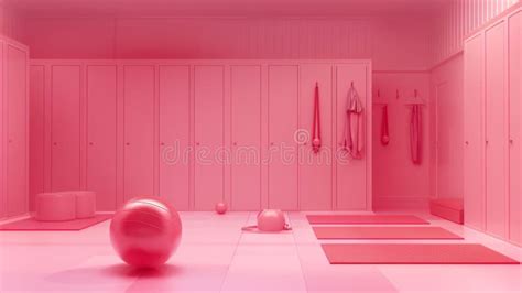 Modern Gym Locker Room With Fitness Equipment Generative Ai Stock
