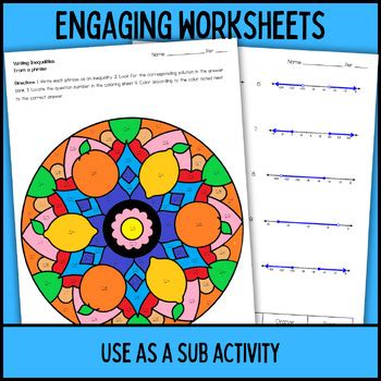 Writing Inequalities For Review Sub Plans Etc By VP S Classroom