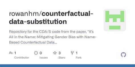 Github Rowanhmcounterfactual Data Substitution Repository For The