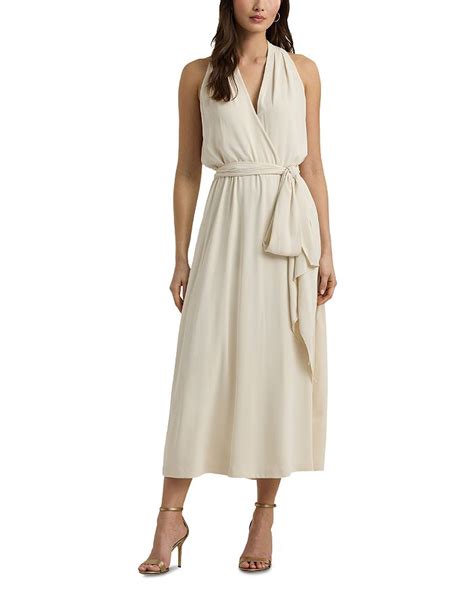 Ralph Lauren Georgette Halter Cocktail Dress Bloomingdales