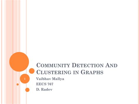 Community Detection