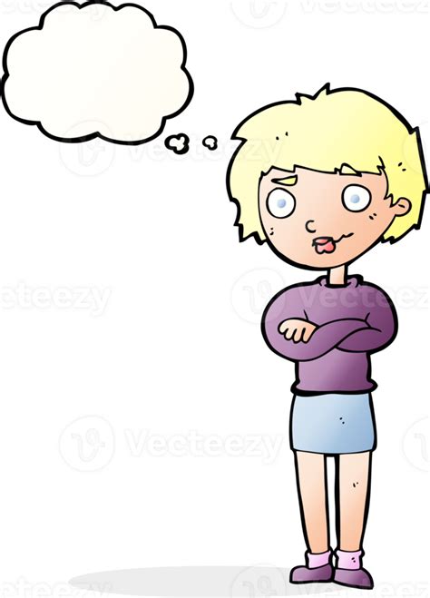 Cartoon Annoyed Woman With Thought Bubble 44291211 Png