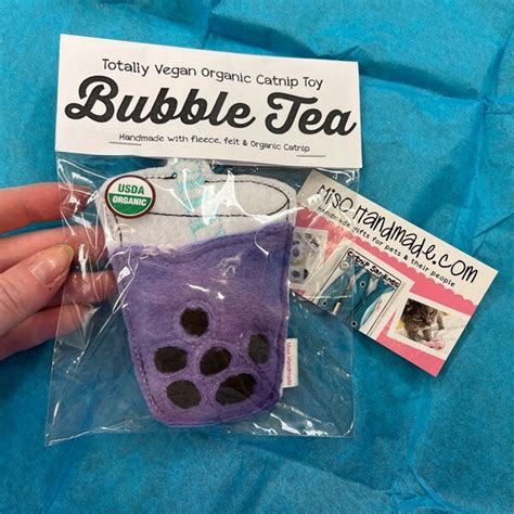 Catnip Bubble Tea Toy Boba Drink Cat Toy Organic Catnip Toy T