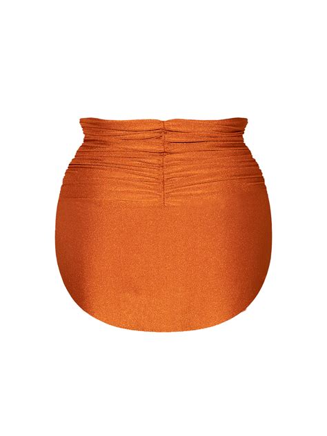 Second Skin Shimmer ~ Super High Waisted Ruched Bikini Bottom Peru