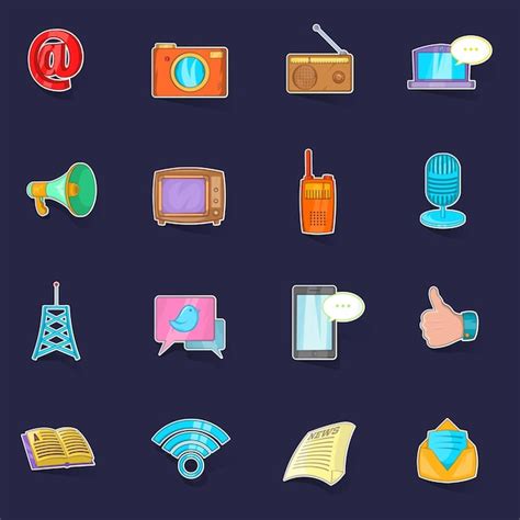 Premium Vector Communication Icons Set Vector Sticker