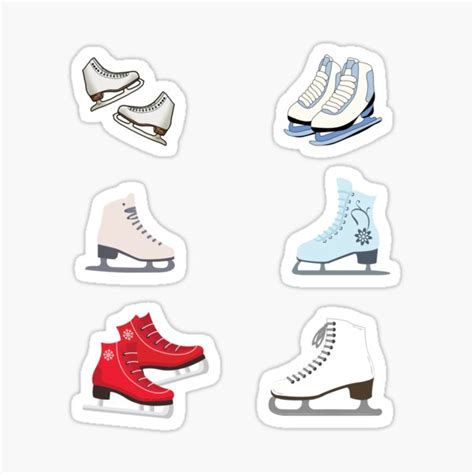 Ice Skates Sticker Pack A Sticker For Sale By Sixbeesketches Redbubble