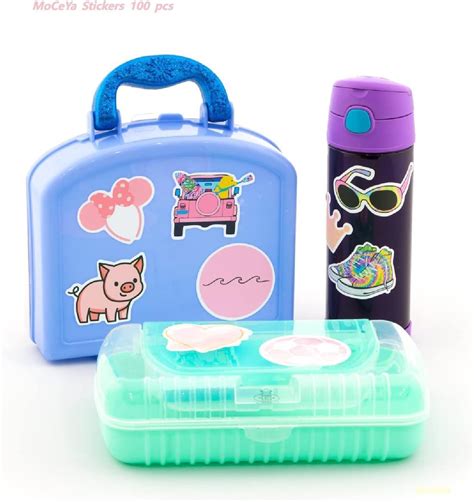 100pcs Cute Pink Waterproof Stickers For Laptop Phone Skateboard