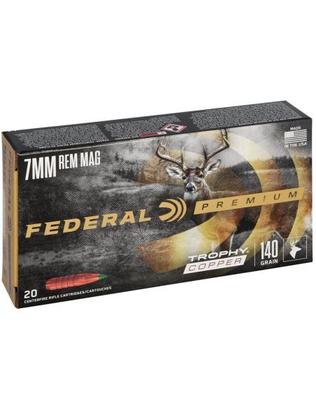 Munición metálica FEDERAL Trophy Copper 7mm Rem Mag 140 grains