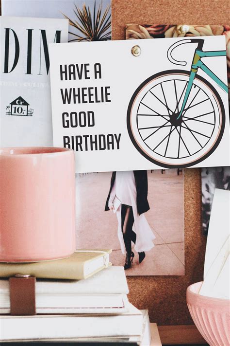 Have A Wheelie Good Birthday Card Birthday Card Bike Card Etsy Cool
