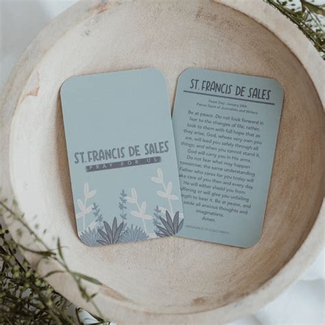 St Francis De Sales Catholic Prayer Card Abundance Of Grace