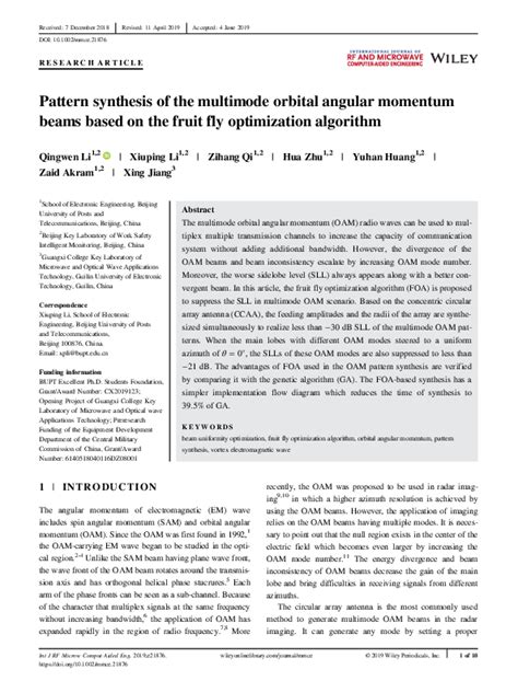 Pdf Pattern Synthesis Of The Multimode Orbital Angular Momentum Beams