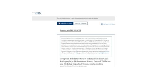 Computer Aided Detection Of Tuberculosis From Chest Radiographs In Tb Prevalence Survey