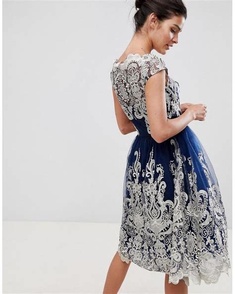 Premium Lace Midi Prom Dress With Bardot Neck Factory Sale