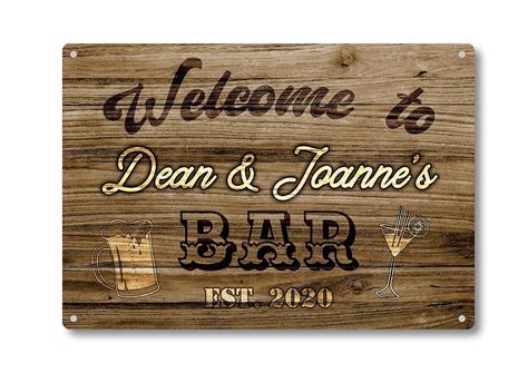 Buy Personalised Bar Sign METAL Plaque Western Style Home Pub Shed Garage Man Cave Online At