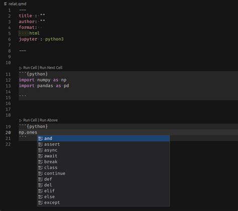 autocomplete python · issue 10 · quarto dev quarto vscode · github